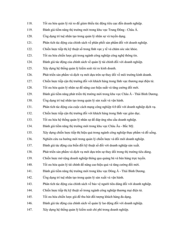 200 đề tài khóa luận tốt nghiệp ngành quản trị kinh doanh, HAY | DOCX