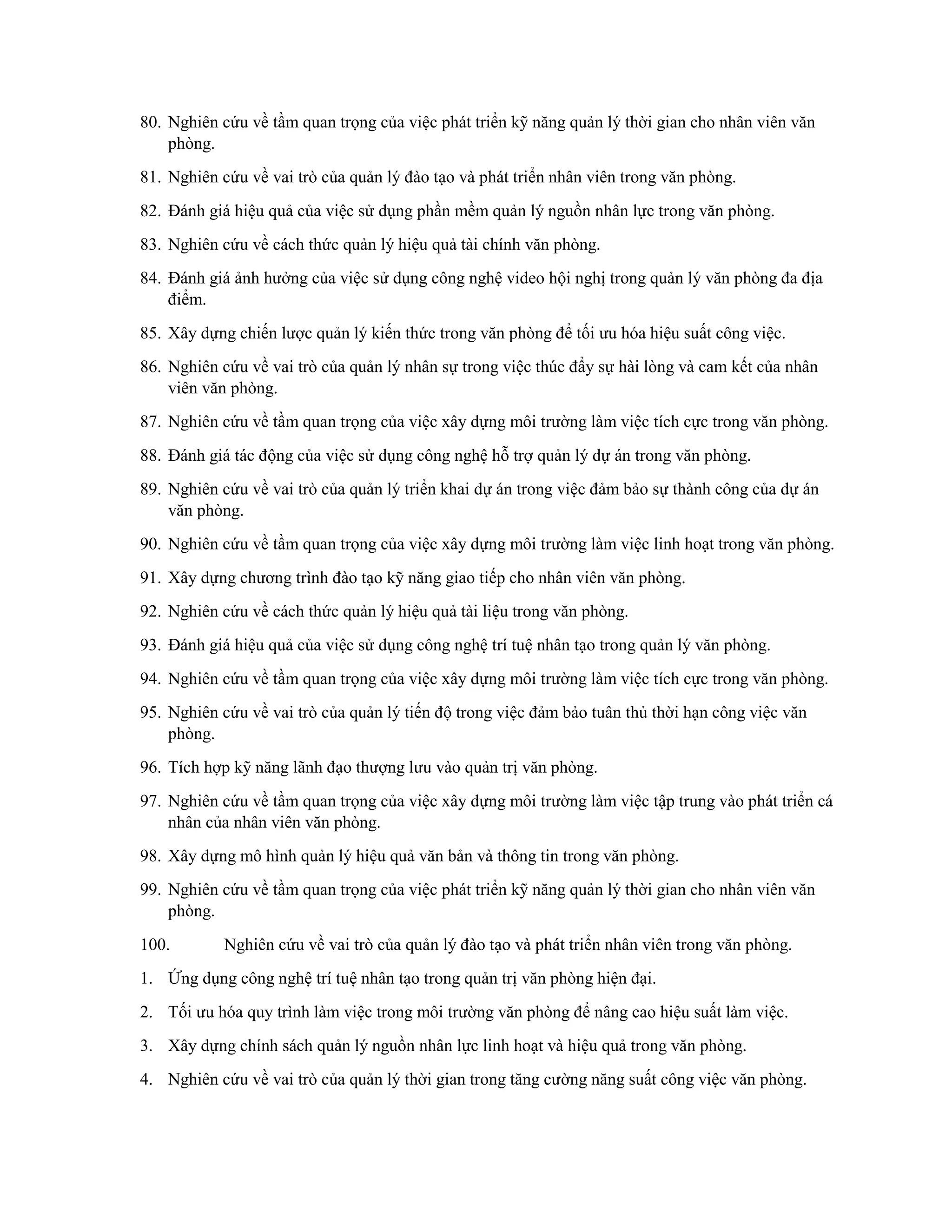 200 đề tài khóa luận tốt nghiệp ngành quản trị văn phòng | DOCX