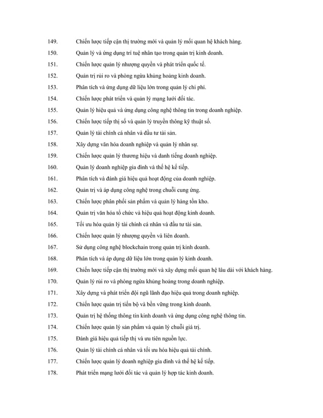 200 đề tài luận văn ngành quản trị kinh doanh. Các bạn có thể tham khảo | DOCX