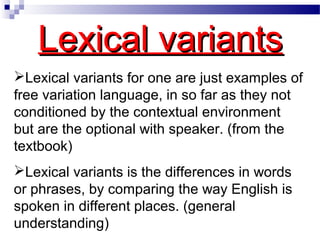 Ngữ nghĩa synonymy and lexical variants | PPT