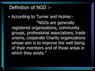 NGO | PPT | Non-Profit Organizations | Industries