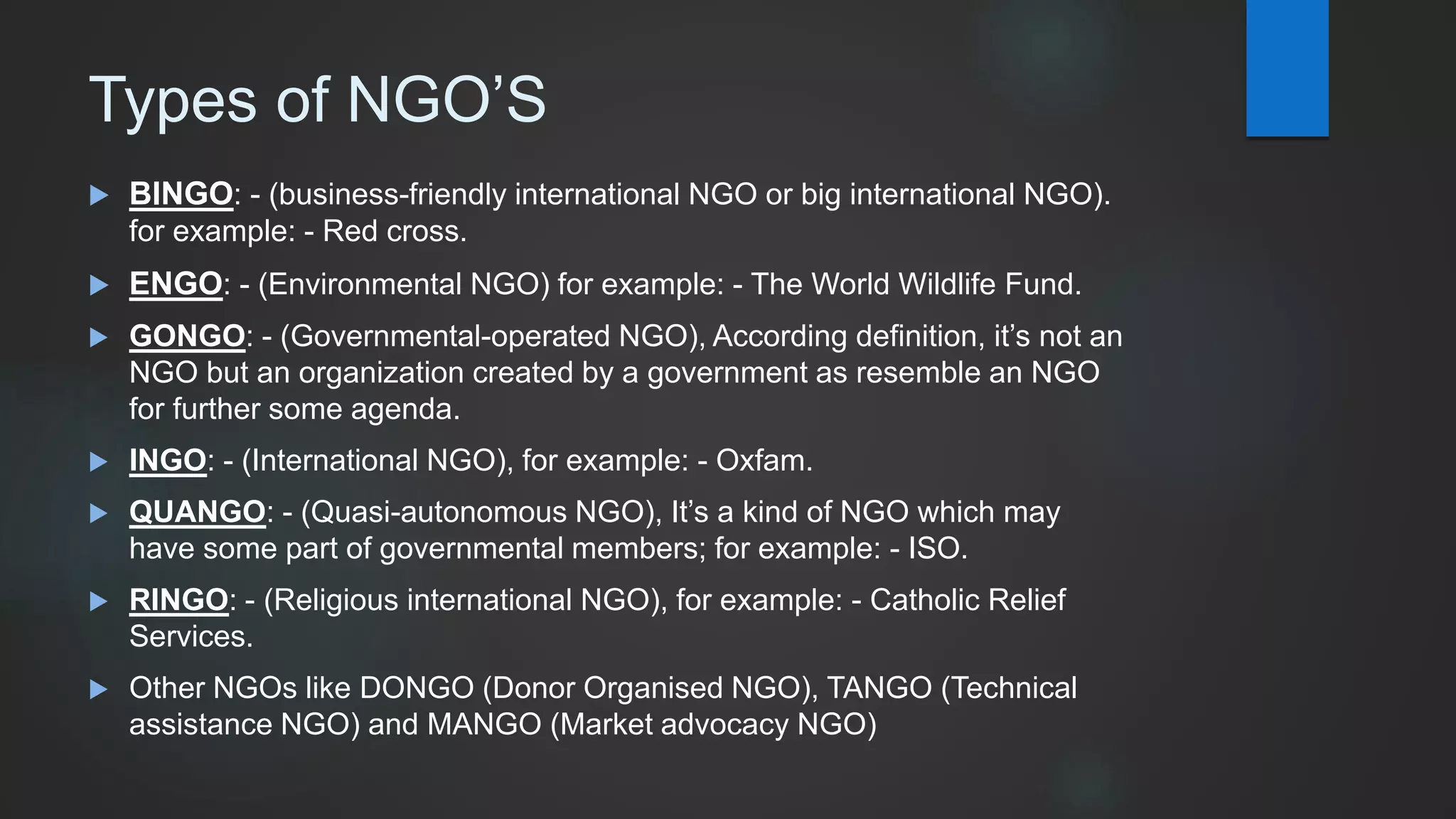 Non Governmental Organisations (NGOs) | PPTX