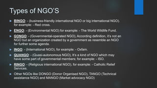 Non Governmental Organisations (NGOs) | PPTX