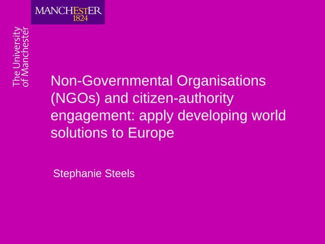 Non-Governmental Organisations (NGOs) and citizen-authority engagement ...