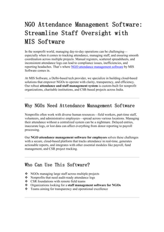 NGO Attendance Management Software.pdf.. | PDF