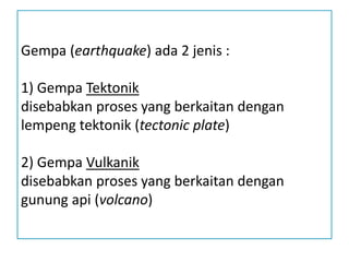 Gempa BUMI | PPTX