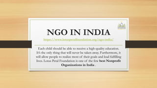 NGO IN INDIA | PDF | Non-Profit Organizations | Industries