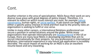 Ngo job opportunities for graduates of international relations | PPT