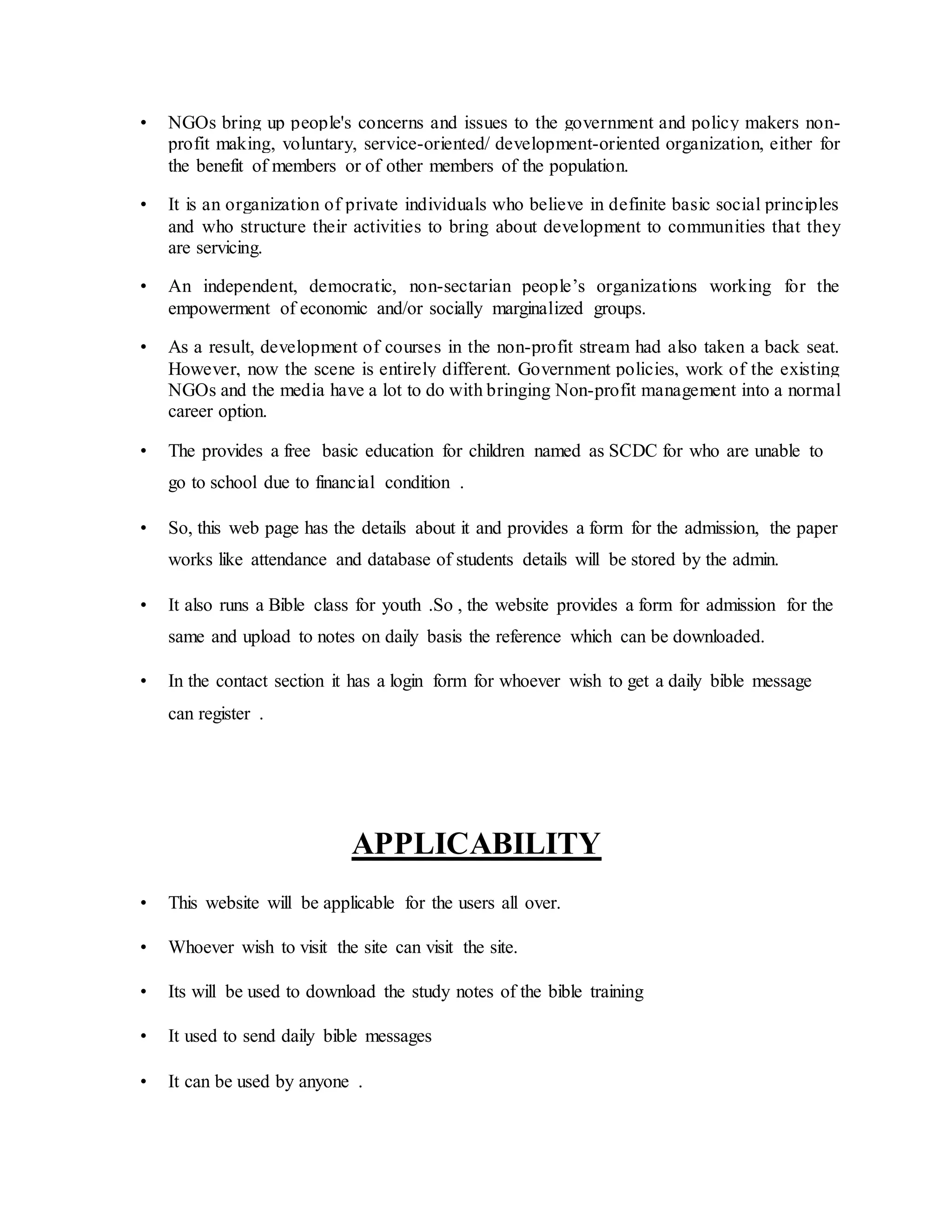 Ngo management system. | DOCX