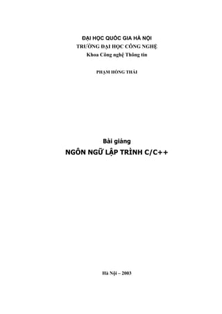 Ngon ngu lap trinh c&c++ | PDF