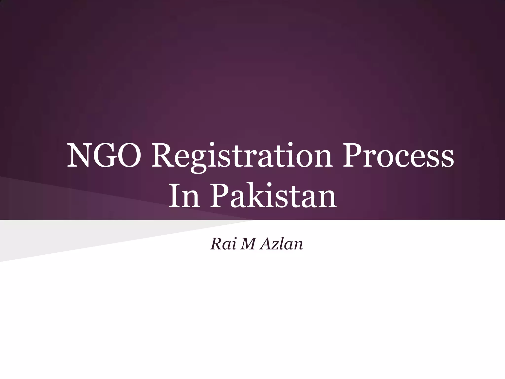 Ngo or npo regestration | PPSX