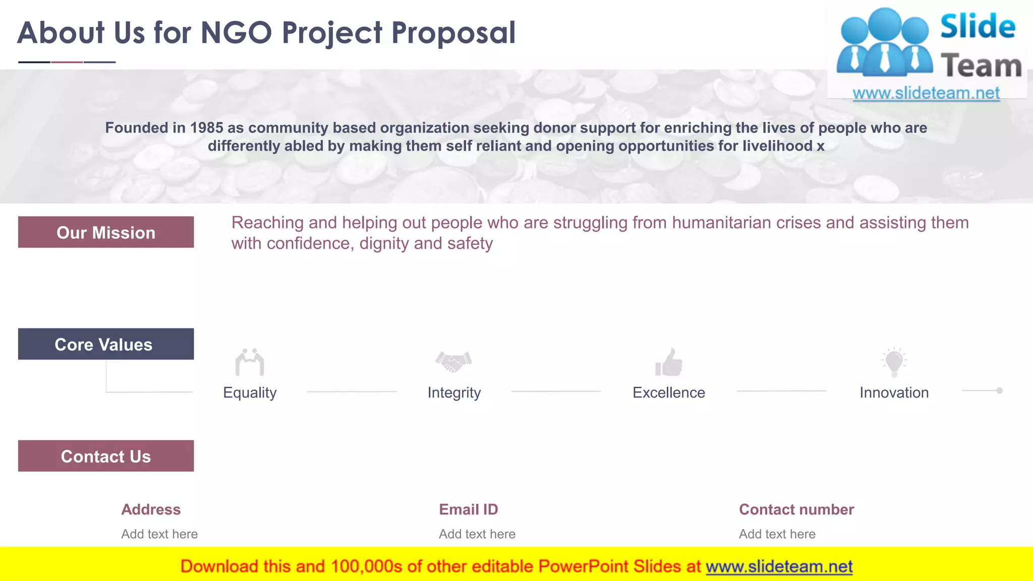 NGO Project Proposal PowerPoint Presentation Slides | PDF