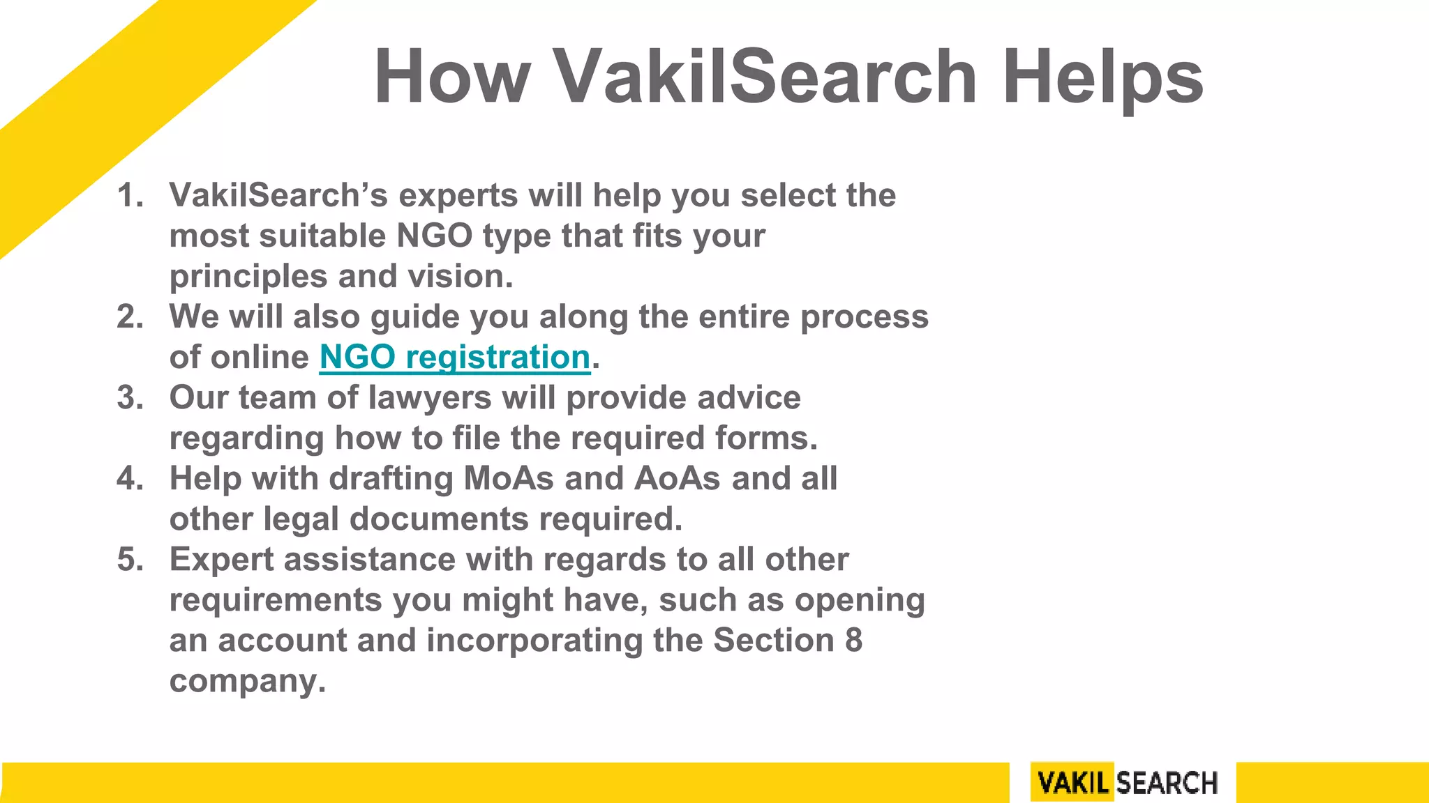 NGO Registration Process | PPTX