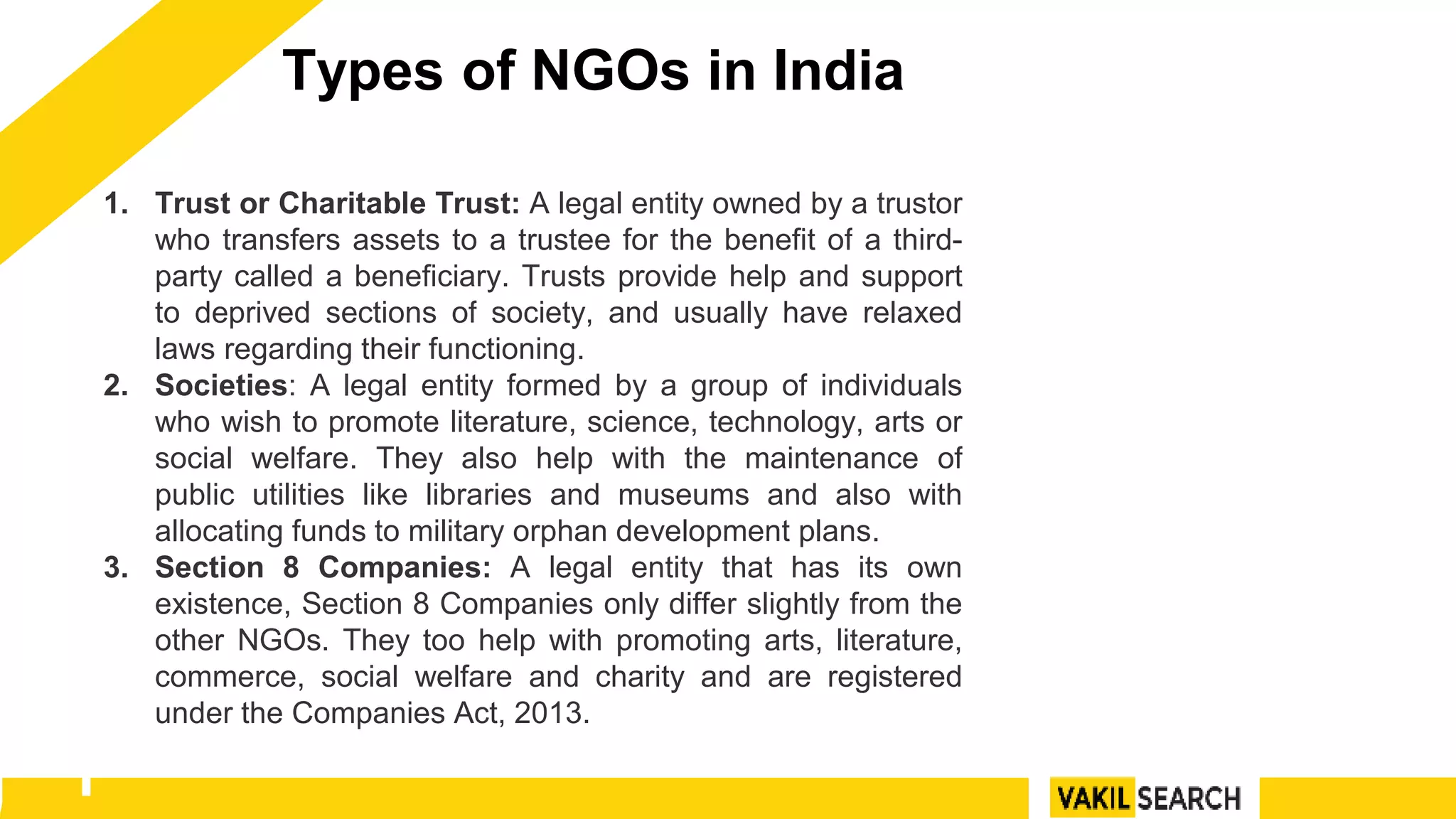 NGO Registration Process | PPTX