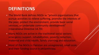NGO,S (NON GOVERNMENT ORGANIZATION) by punjab university | PPTX