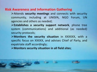 NGOs Field Security Management Approach & Systems | PPTX