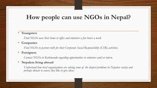 NGOs In Nepal | NGOs Directory | PPTX