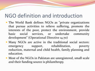 NGOs in pakistan | PPTX