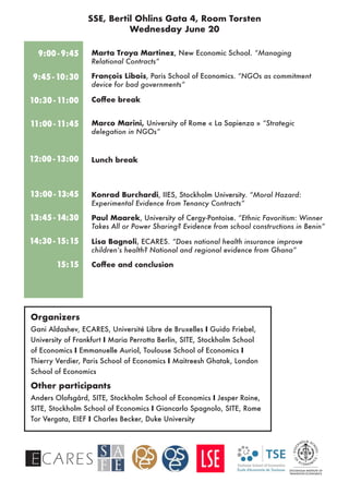 N.G.O. Workshop Program | PDF