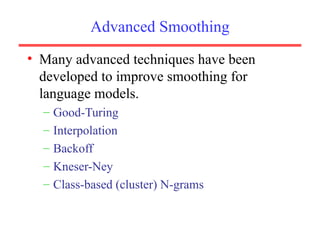 Natural Language Processing: N-Gram Language Models | PPT