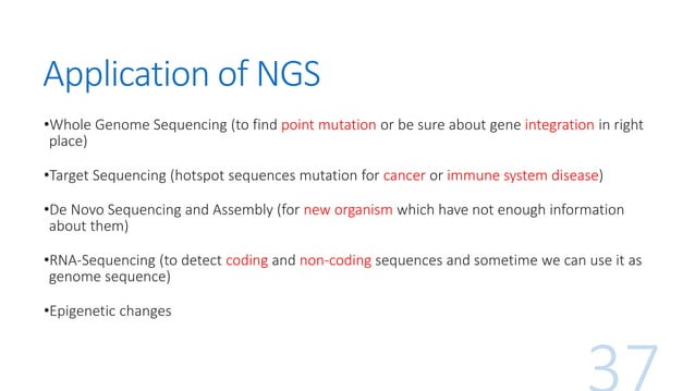 Next Generation Sequence Analysis and genomics | PPT