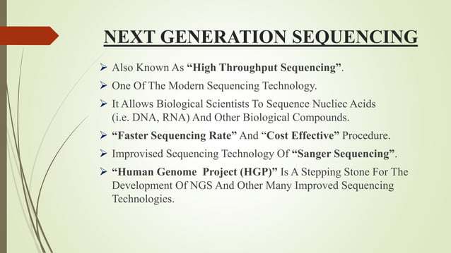 Next Generation Sequencing (NGS) | PPTX | Biological Sciences | Science