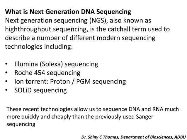 Next Generation Sequencing | PPT