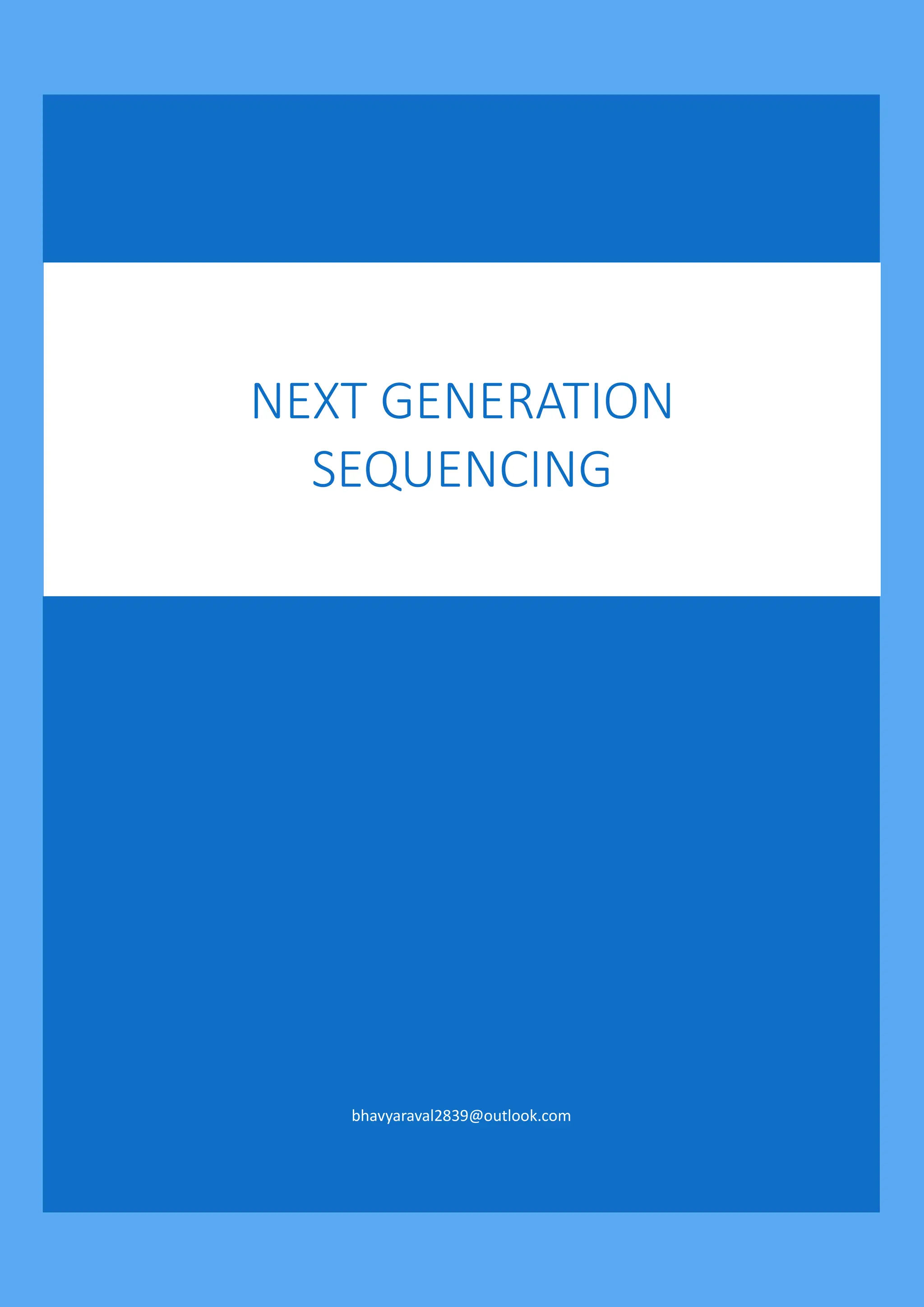 NGS- next generation sequencing methodology | PDF