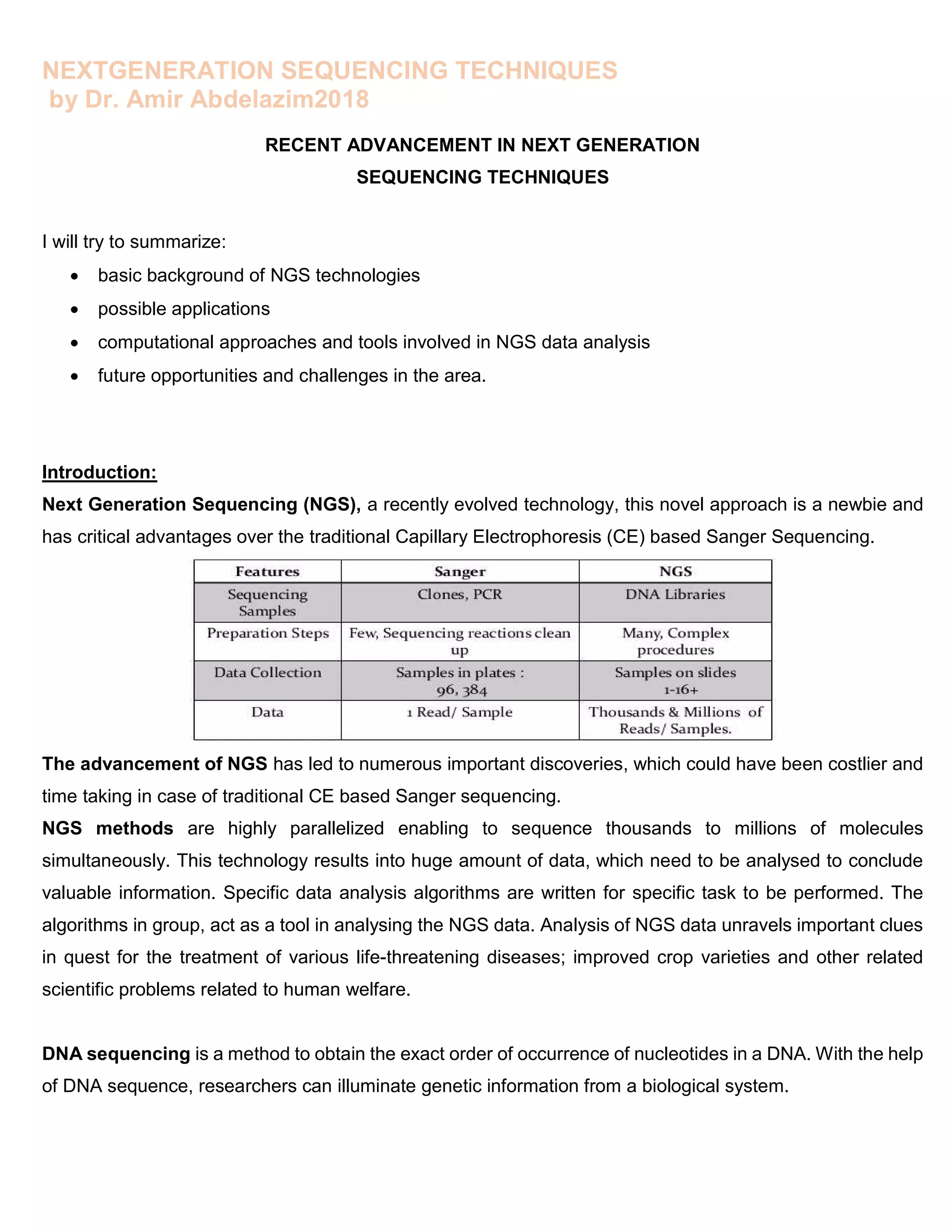 next generation sequencing (recent collection2018) | PDF