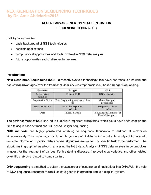next generation sequencing (recent collection2018) | PDF