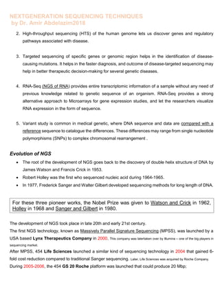 next generation sequencing (recent collection2018) | PDF
