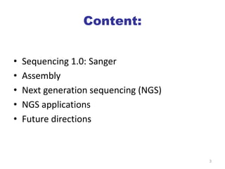 Next Generation Sequencing and its application | PPT