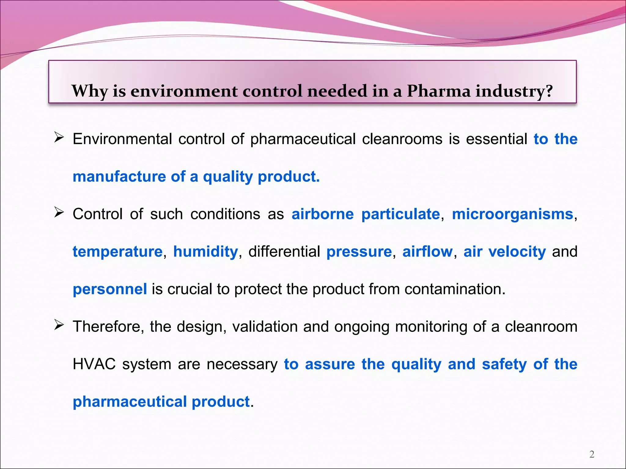 Environmental Control in Pharma industry | PPT
