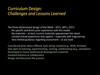 NGSS Curriculum Development: Lessons Learned from the Mi-STAR Program | PPT