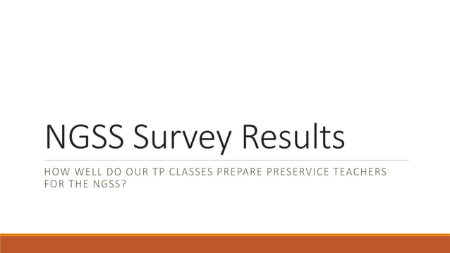 NGSS survey results | PPT