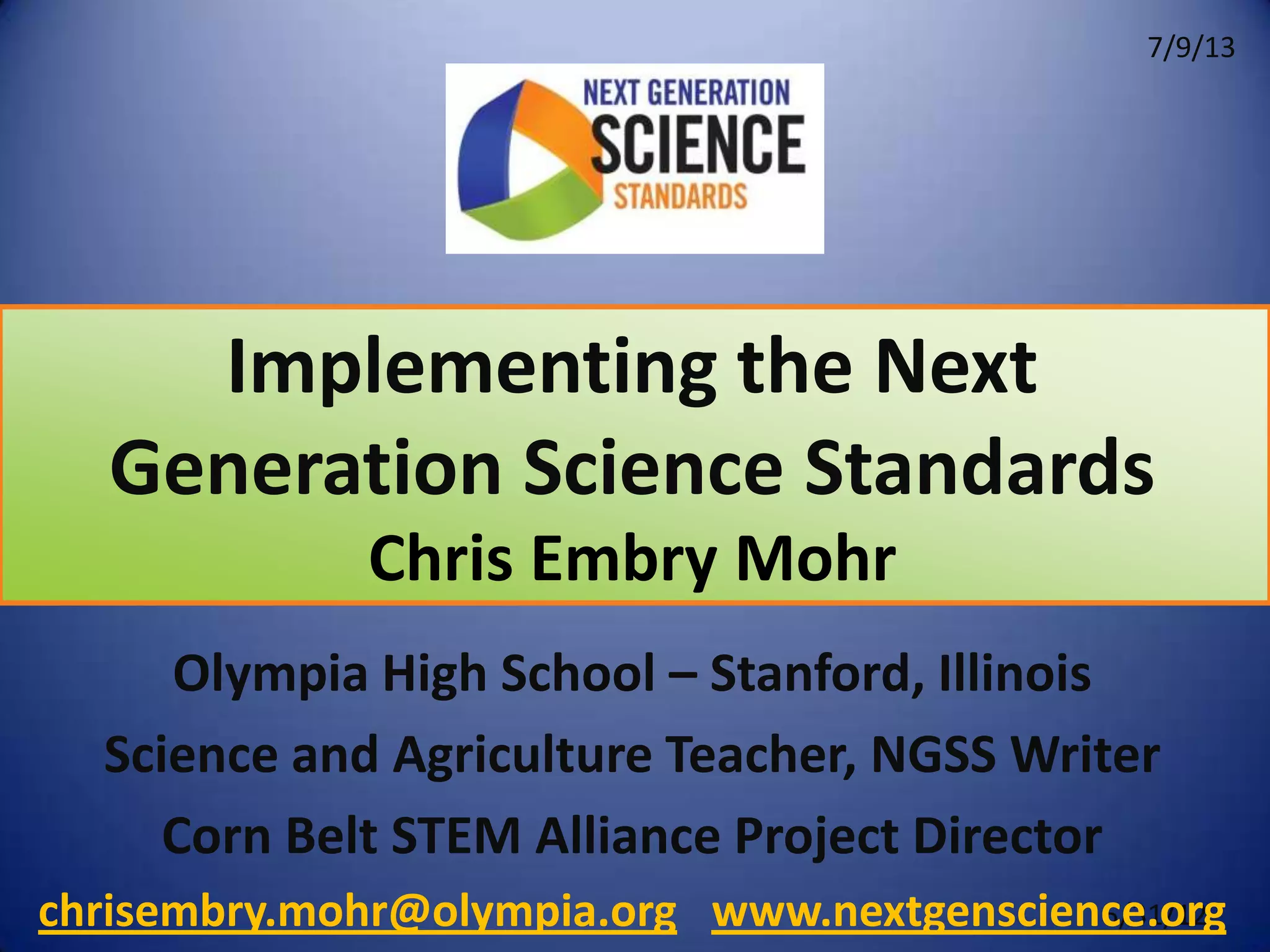 NGSS: Chris Embry Mohr | PPT