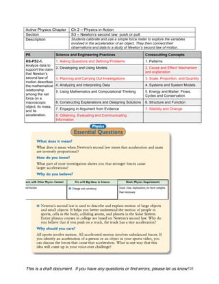 NGSS Active Physics Alignment by chapter updated 6/1/15 | PDF