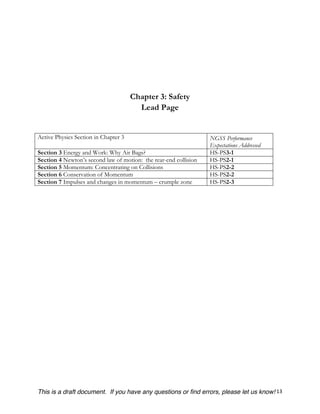 NGSS Active Physics Alignment by chapter updated 6/1/15 | PDF