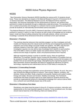 NGSS Active Physics Alignment by chapter updated 6/1/15 | PDF