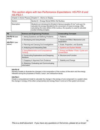 NGSS Active Physics Alignment by chapter updated 6/1/15 | PDF