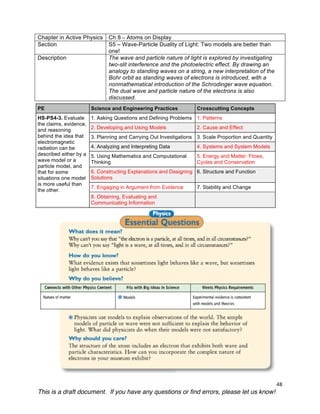 NGSS Active Physics Alignment by Chapter updated 6/3/15 | PDF