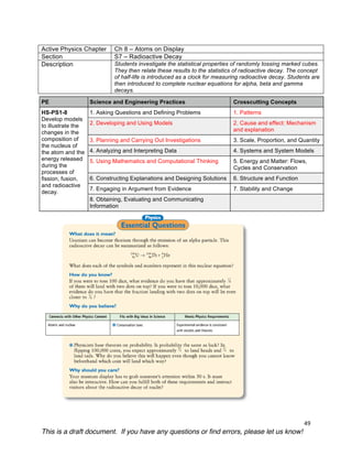 NGSS Active Physics Alignment by Chapter updated 6/3/15 | PDF