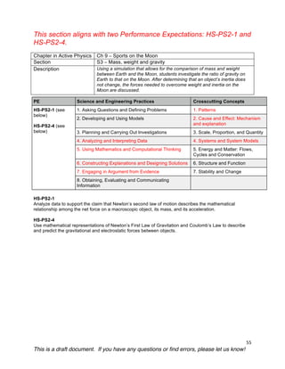 NGSS Active Physics Alignment by Chapter updated 6/3/15 | PDF