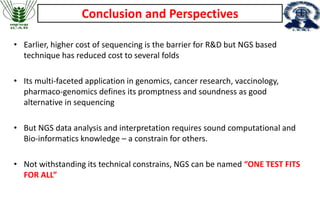 Next Generation Sequencing application in virology | PPTX