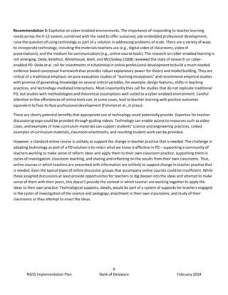 Ngss implementation plan state of delaware | PDF