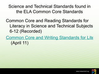 Getting Ready for the Next Gen Science Standards: Science and ...