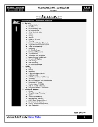 Next Generation Technologies – Syllabus (2018 - 2019) [Mumbai University] | PDF