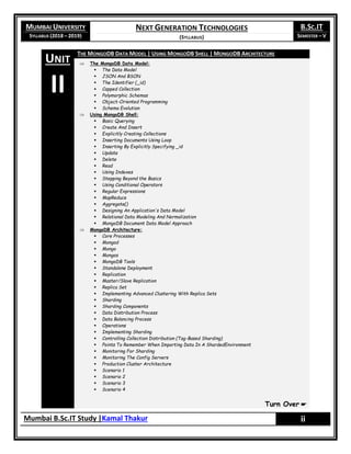 Next Generation Technologies – Syllabus (2018 - 2019) [Mumbai University] | PDF