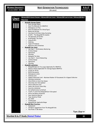 Next Generation Technologies – Syllabus (2018 - 2019) [Mumbai University] | PDF