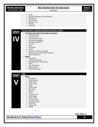 Next Generation Technologies – Syllabus (2018 - 2019) [Mumbai University] | PDF